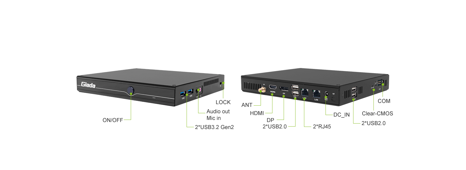 Fanless Embedded Computer & 4K Signage Media Player-Giada